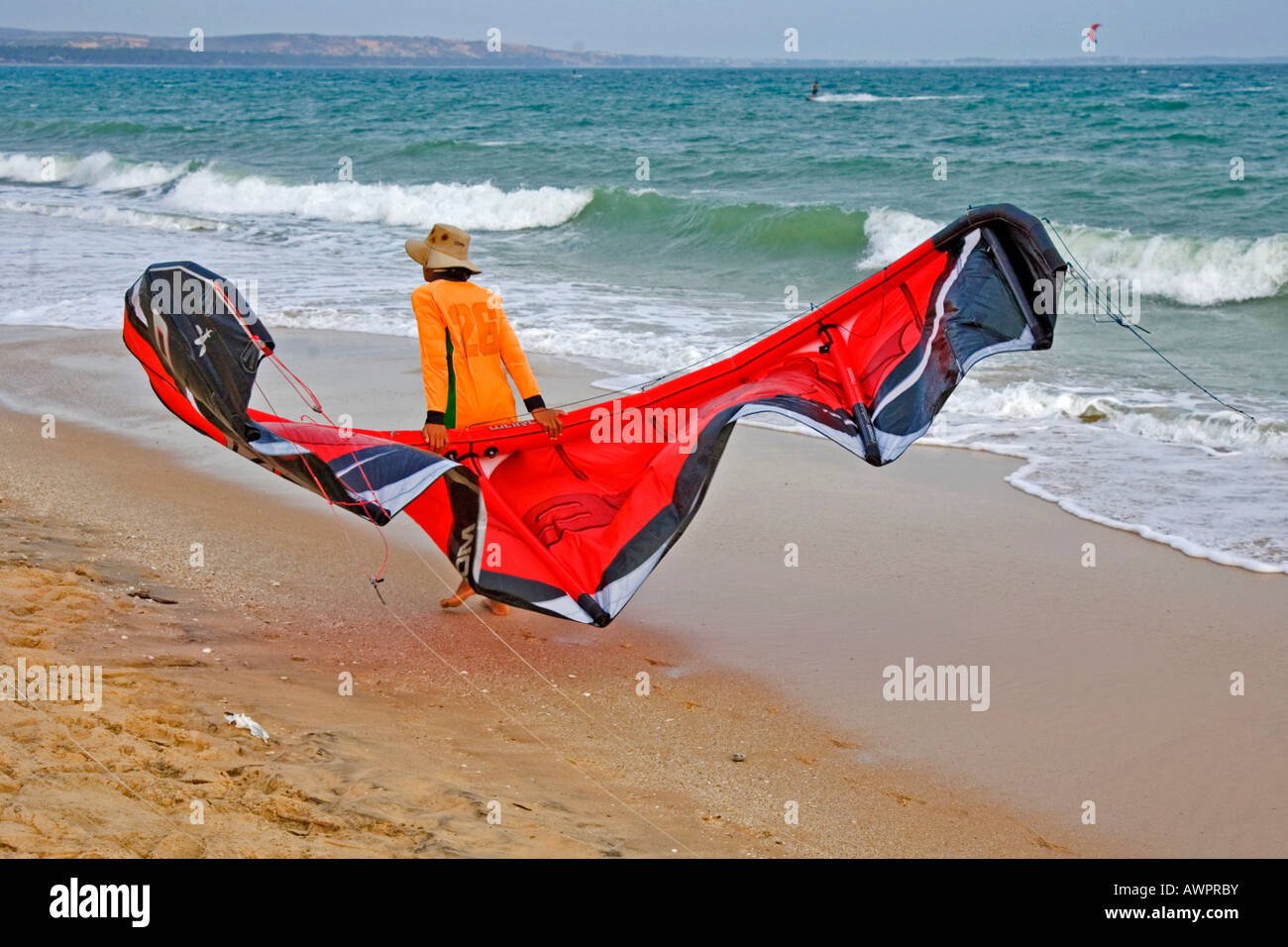 Kitesurfer, beach of Mui Ne, Vietnam, Asia Stock Photo - Alamy