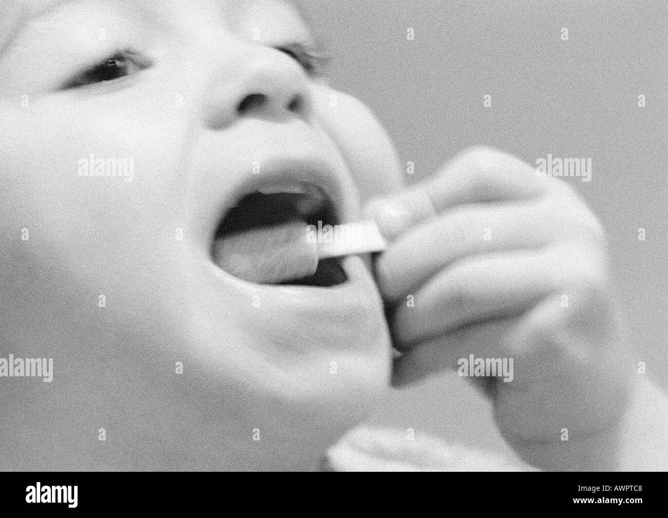 Kids mouth open Black and White Stock Photos & Images - Alamy