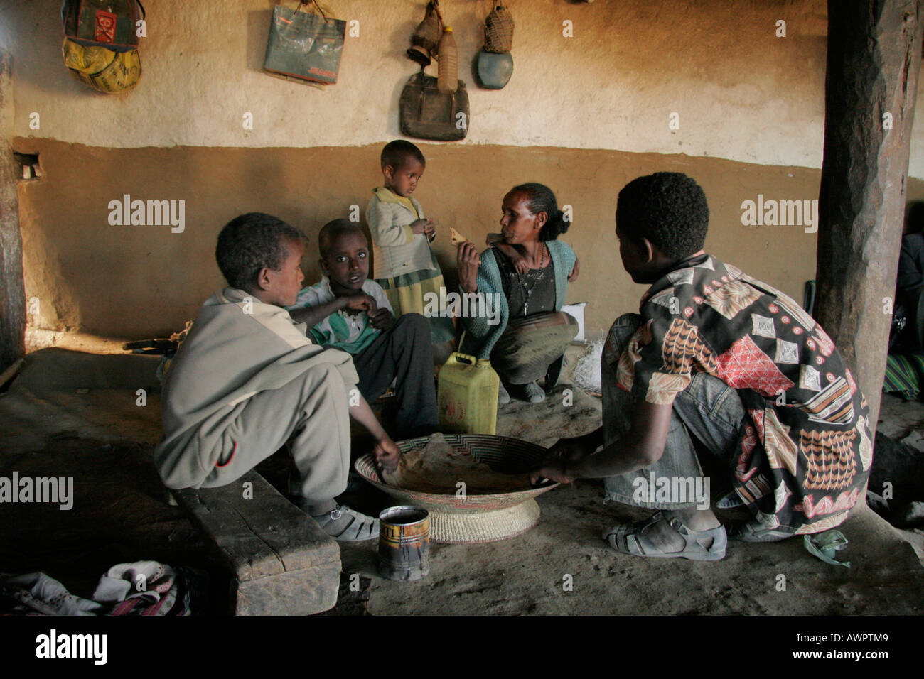 ETHIOPIA Interior of an Irop house in the highlands of Tigray Stock ...