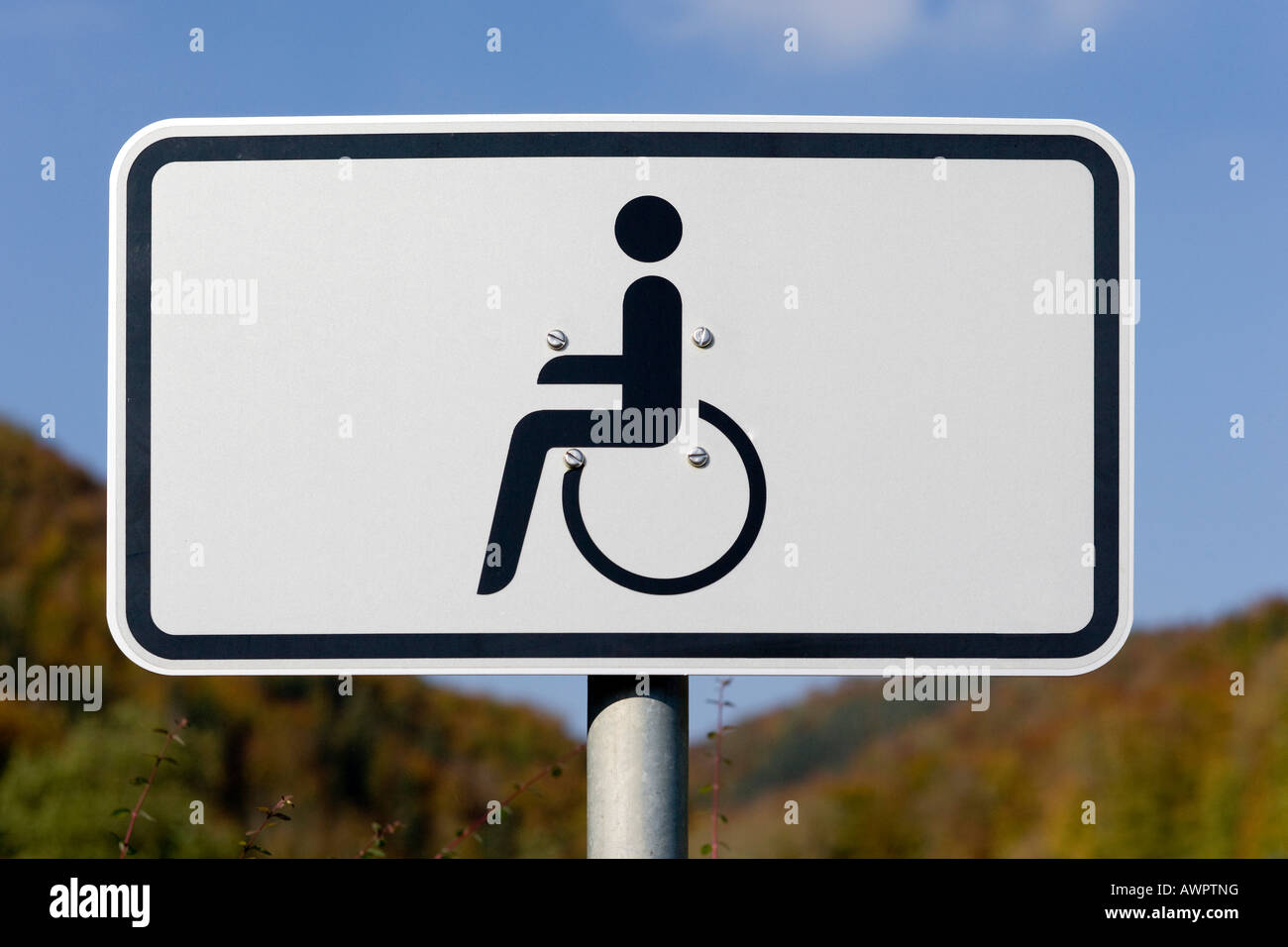 Sign-board for wheelchair users Stock Photo - Alamy