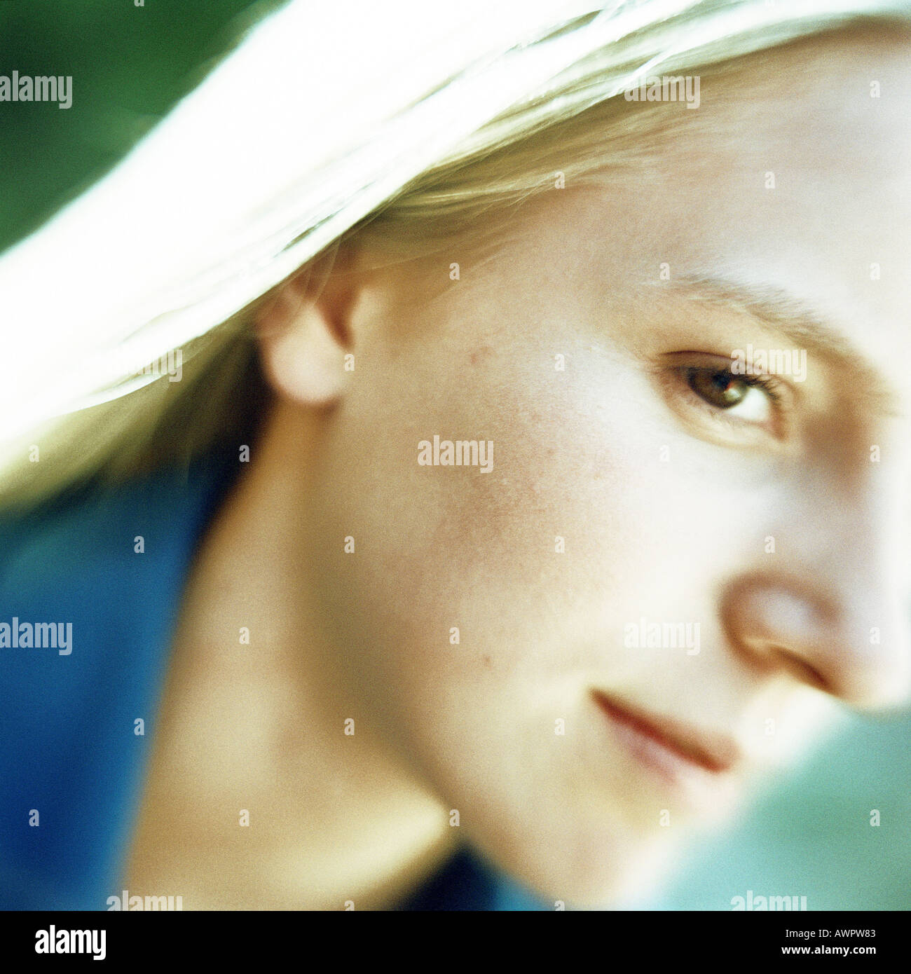 Teenage girl, partial view, portrait Stock Photo - Alamy