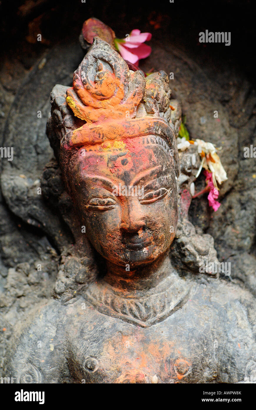 Historic bronce statue, Golden Temple Kwa Bahal, Patan, Kathmandu ...