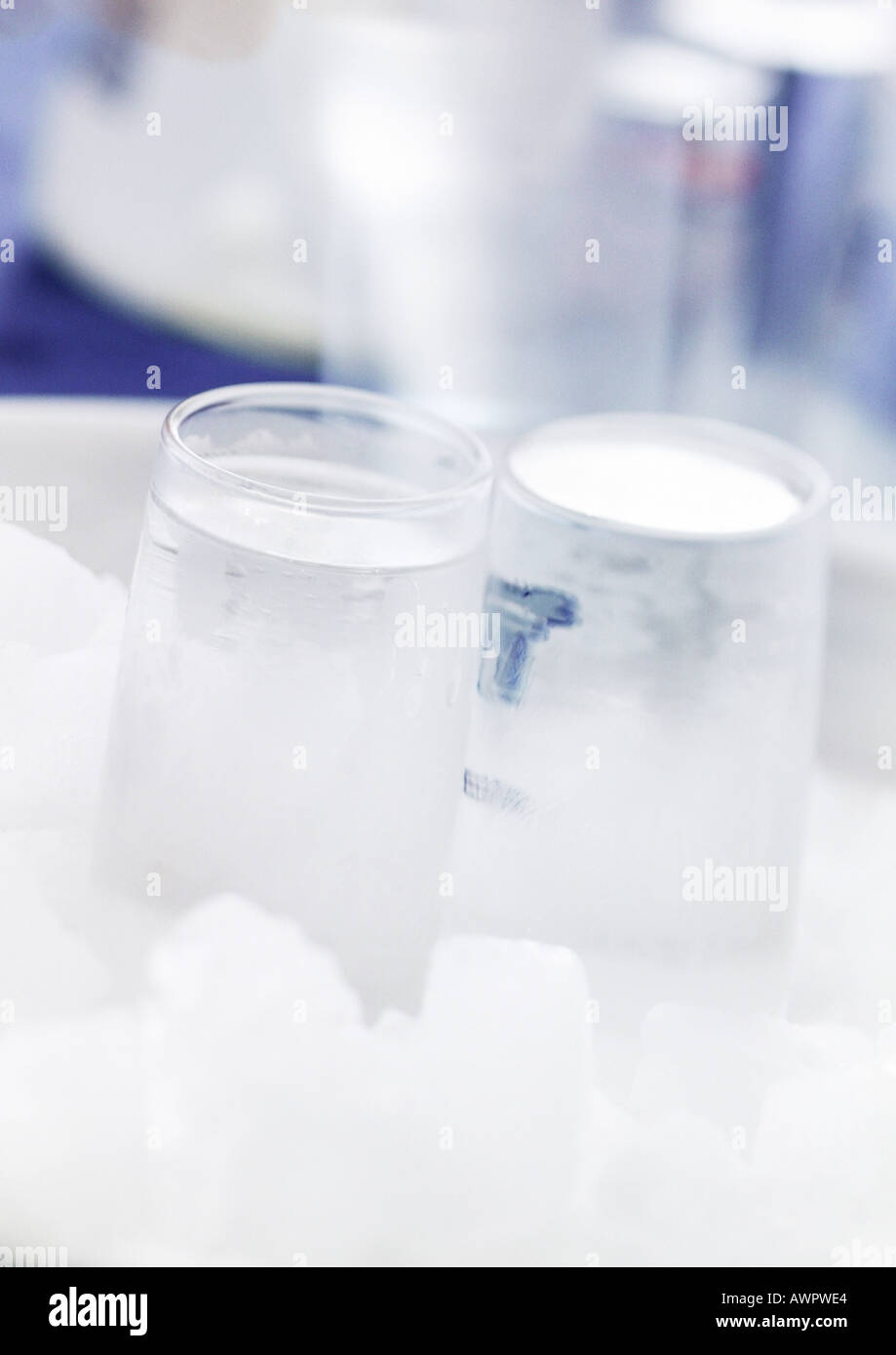 Two glasses of vodka on ice Stock Photo - Alamy