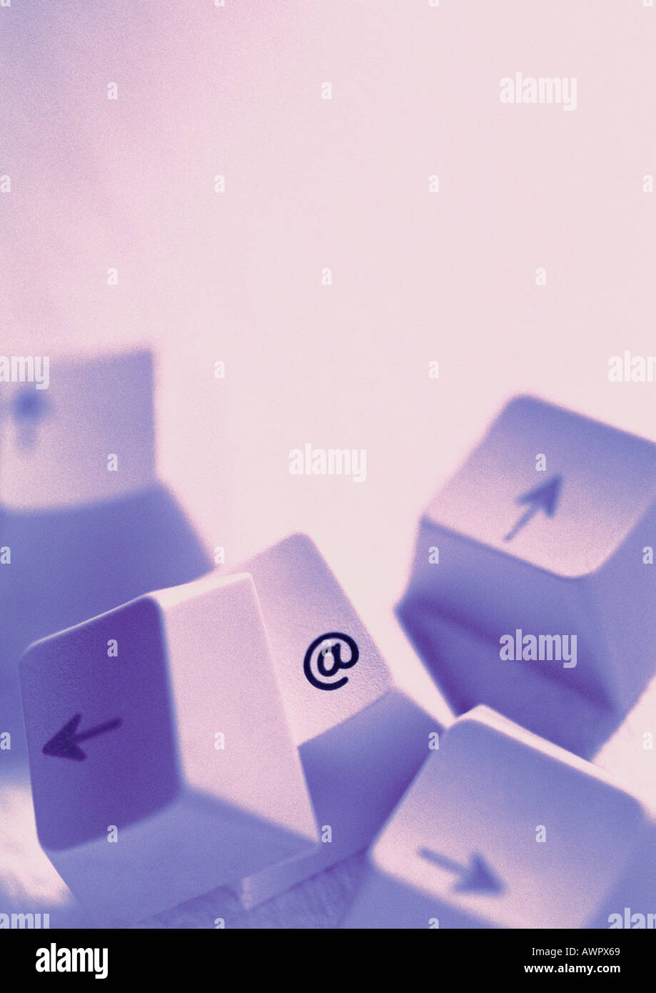 Computer keyboard keys, one with @ symbol Stock Photo - Alamy