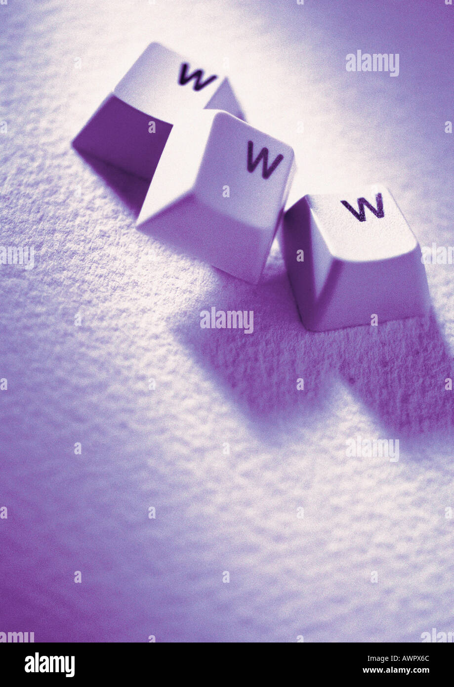 Three W computer keys, representing the world wide web Stock Photo - Alamy