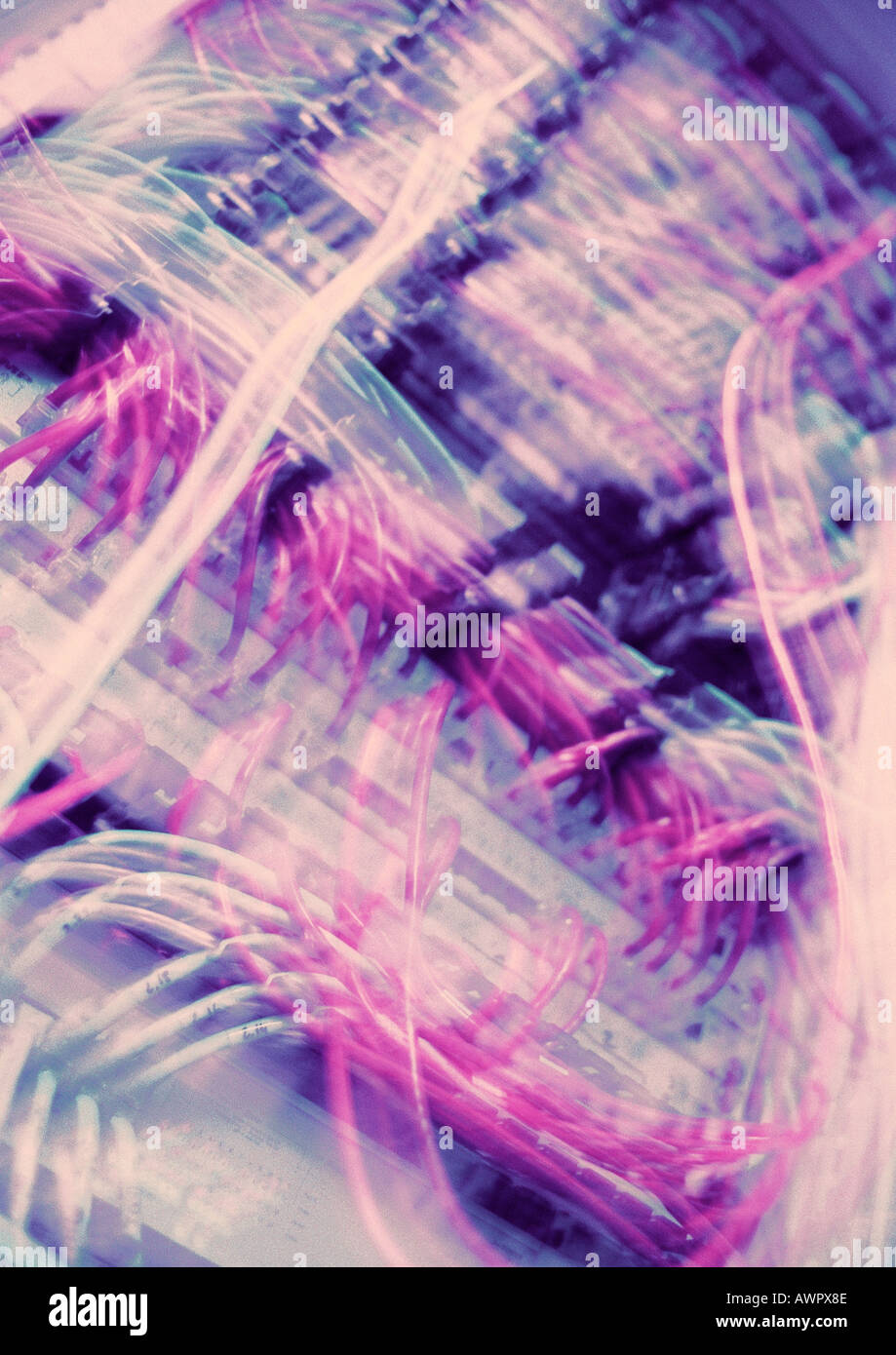 Computer wiring, blurred, close-up Stock Photo - Alamy