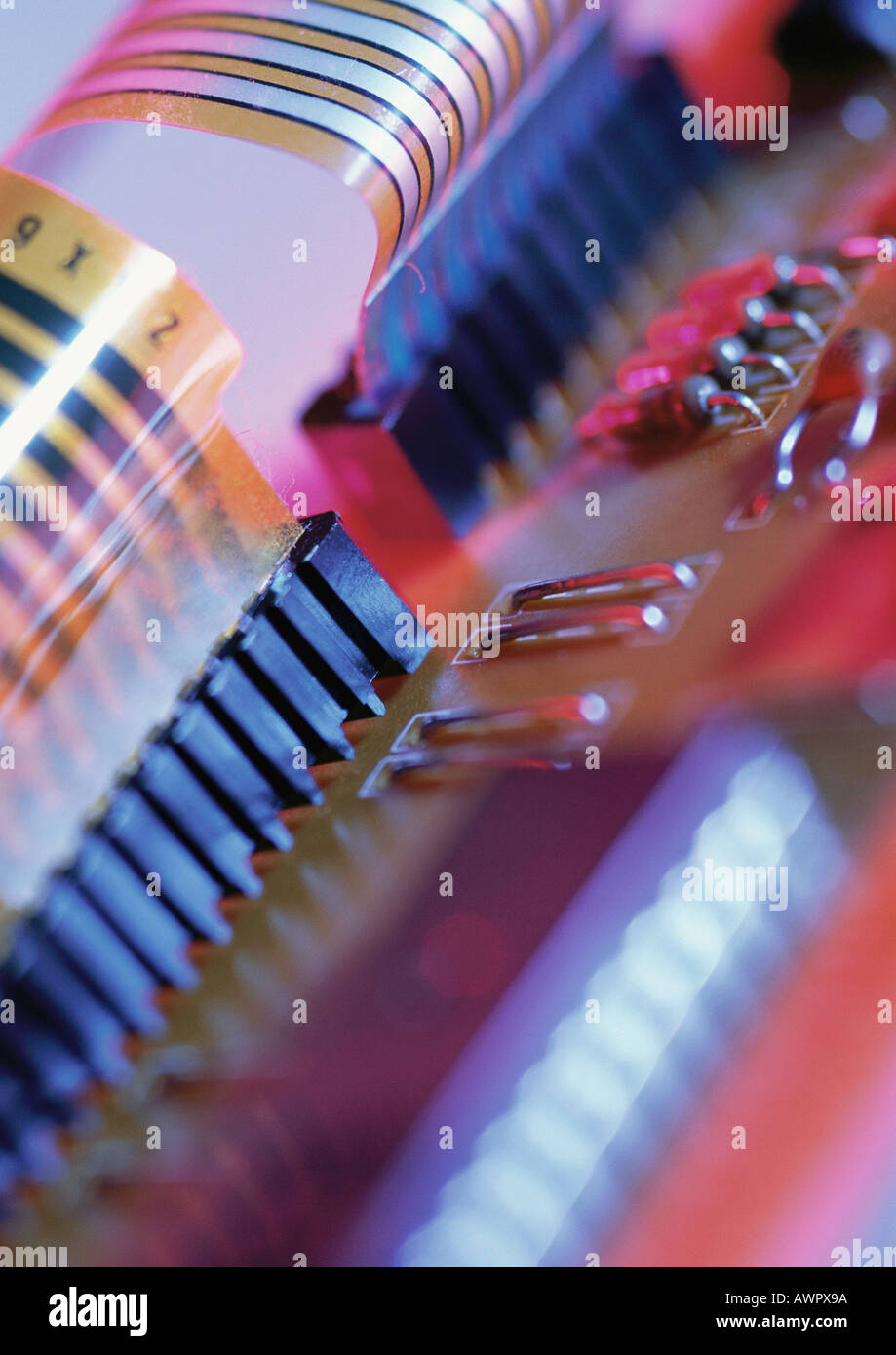 Computer motherboard chips microchips circuits hi-res stock photography ...