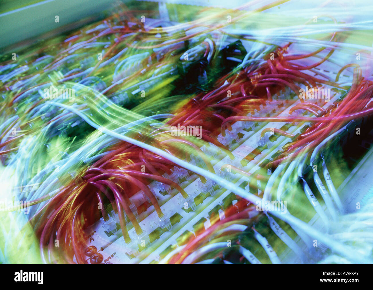 Network of computer wiring, blurred, close-up Stock Photo - Alamy