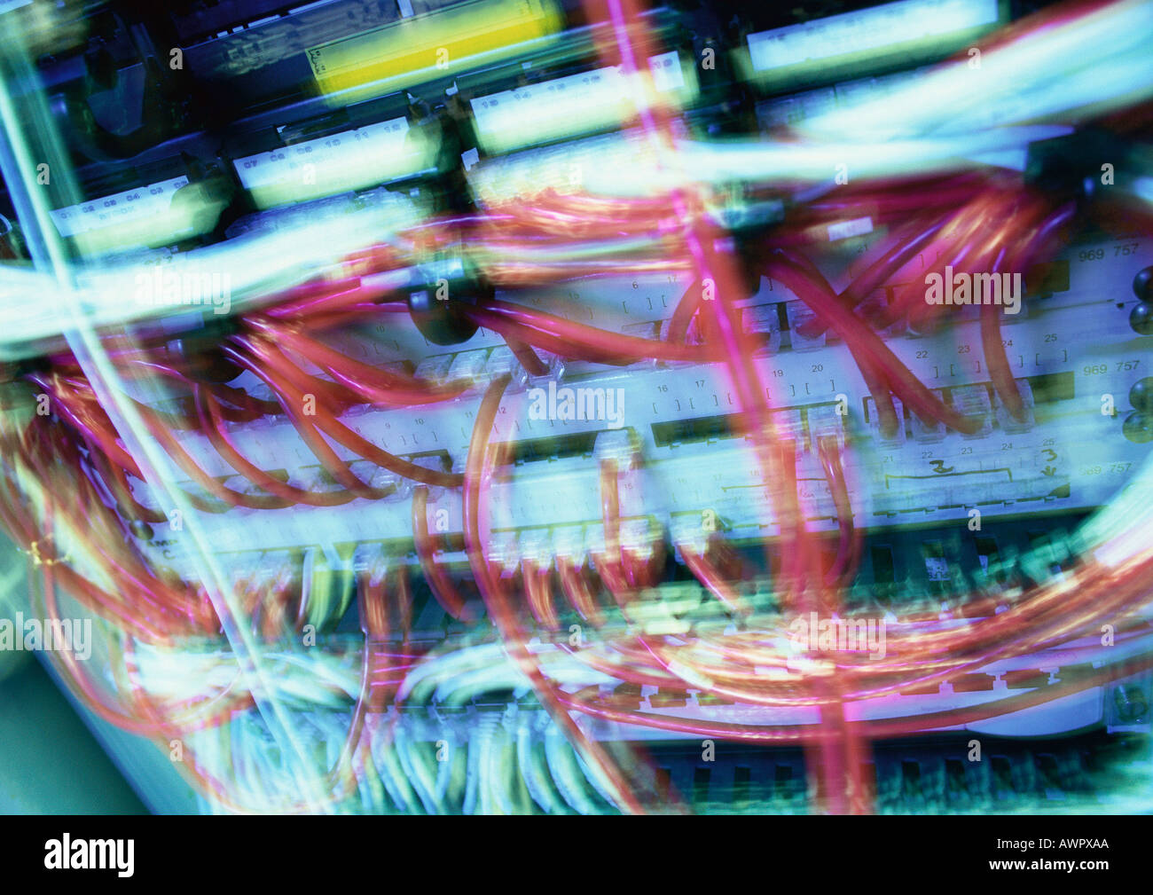 Computer wiring, blurred, close-up Stock Photo - Alamy