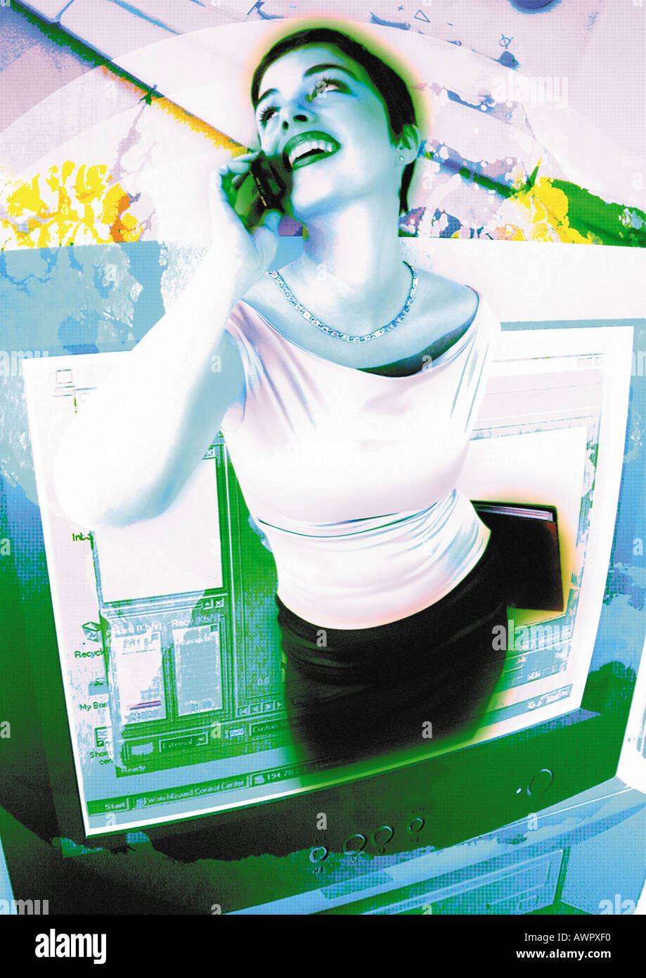 Navigating using mobile telephone hi-res stock photography and images ...