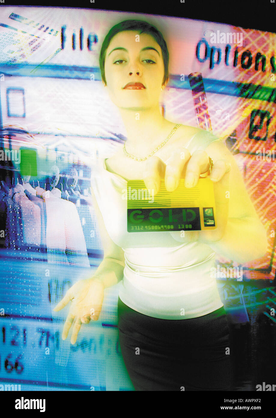 Holding credit card toward camera hi-res stock photography and images ...