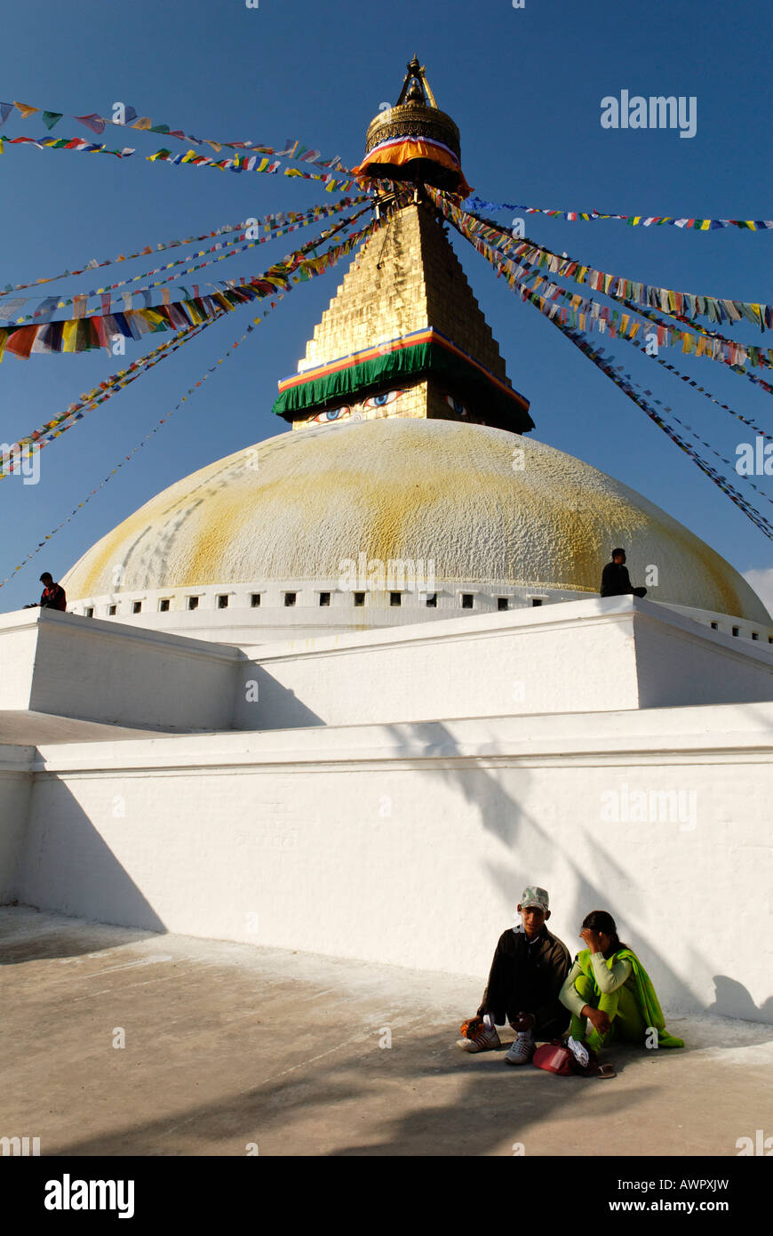 Buddhist stupa of Bodhnath (Boudha), Kathmandu, Nepal Stock Photo - Alamy