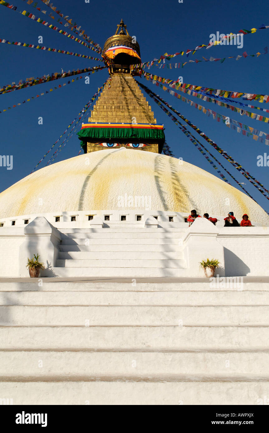 Buddhist stupa of Bodhnath (Boudha), Kathmandu, Nepal Stock Photo - Alamy