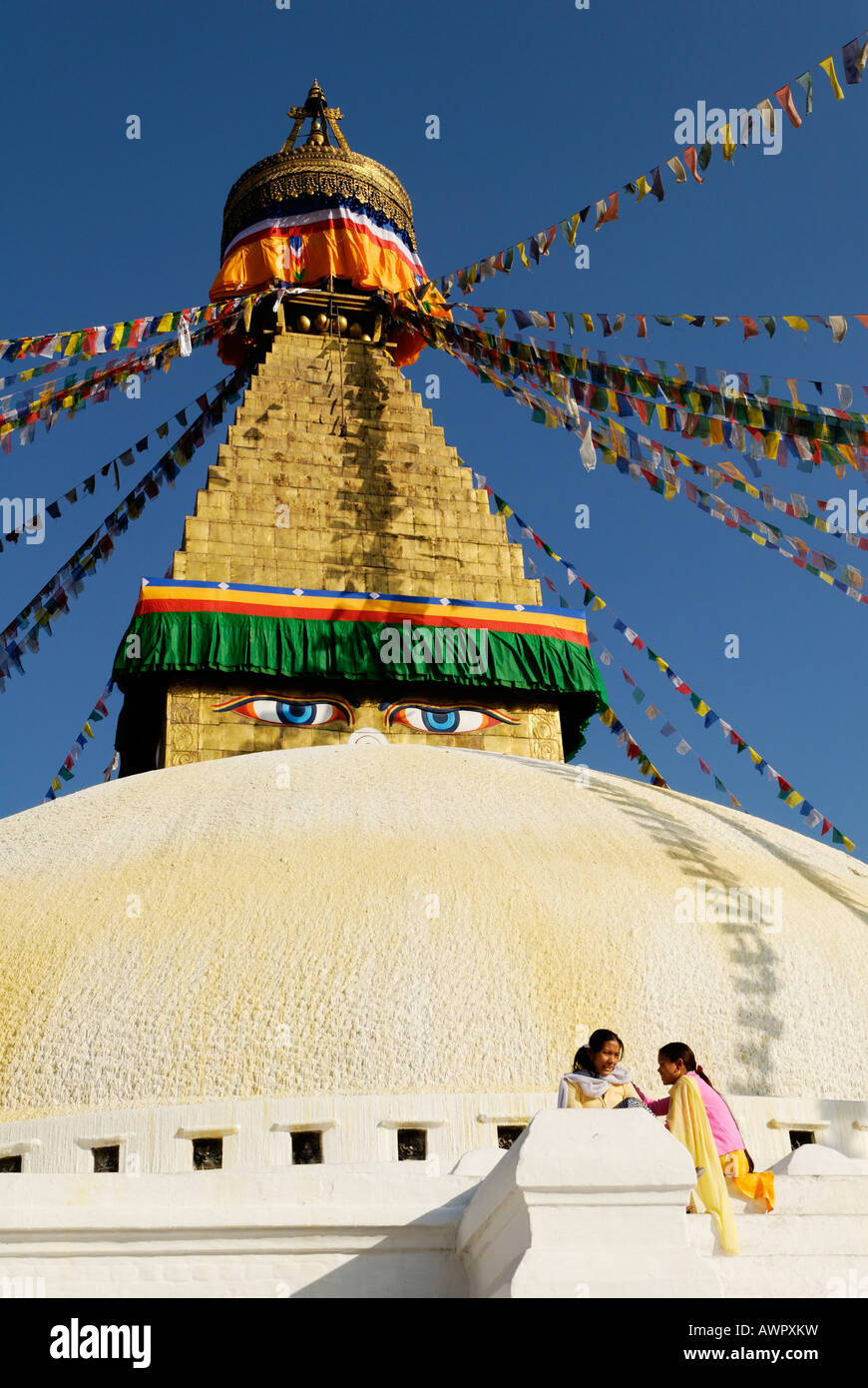 Buddhist stupa of Bodhnath (Boudha), Kathmandu, Nepal Stock Photo - Alamy