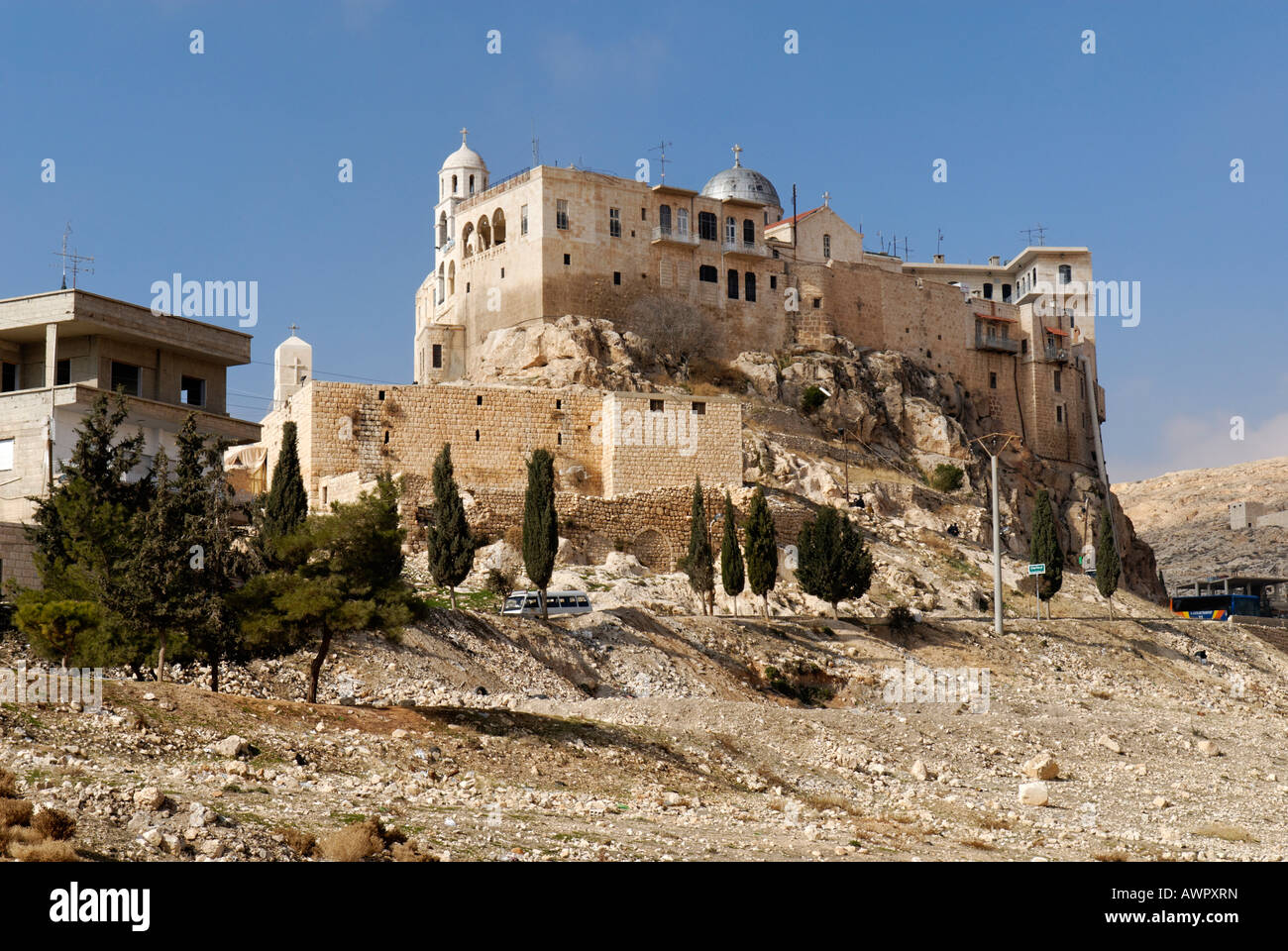 Greek orthodox convent of our Lady of Saidnaya, Sednaya, Syria Stock ...