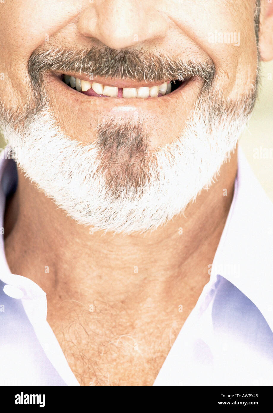 Mature man smiling, close-up of lower face Stock Photo - Alamy
