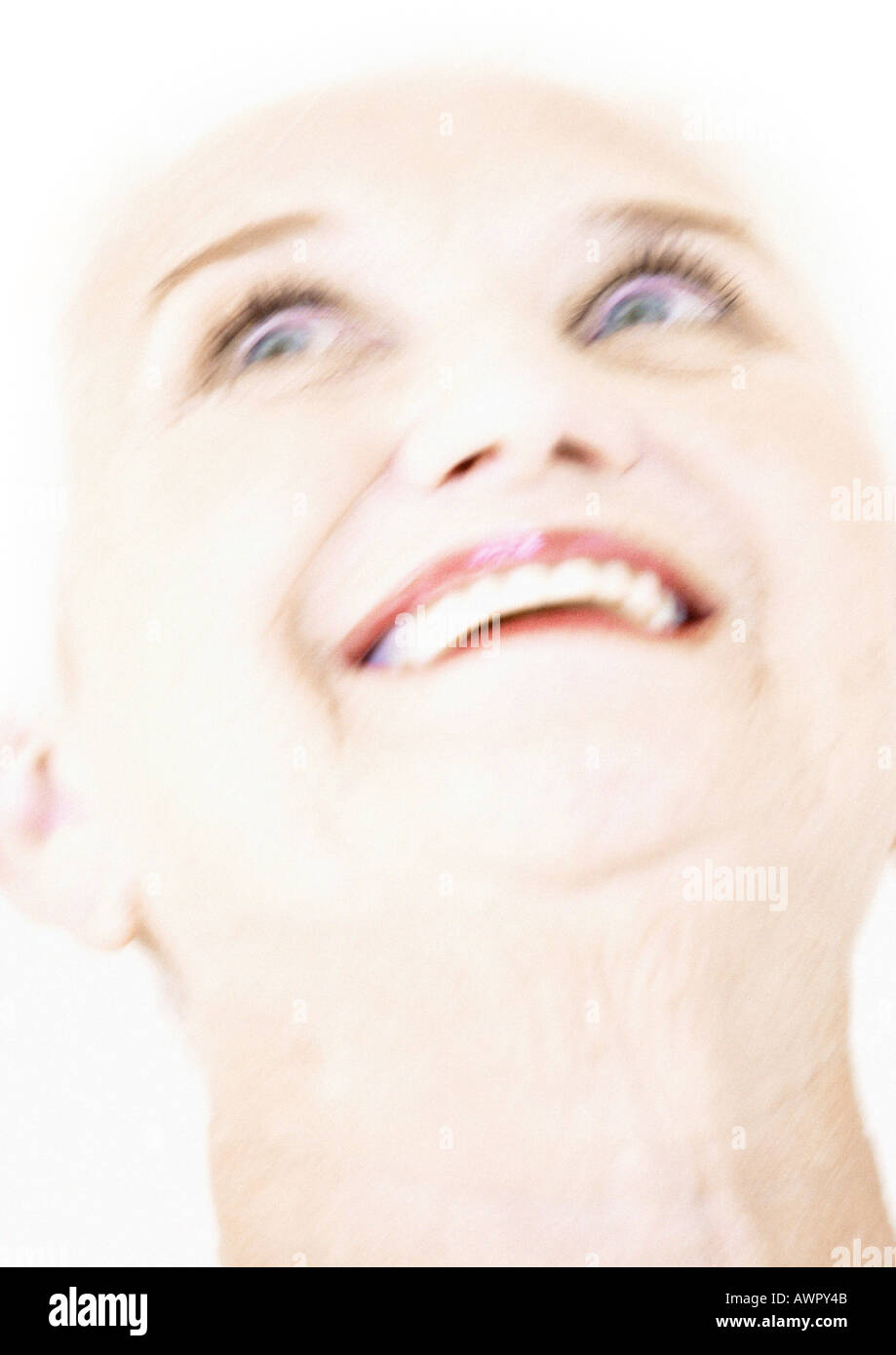 Senior woman smiling, head back Stock Photo - Alamy