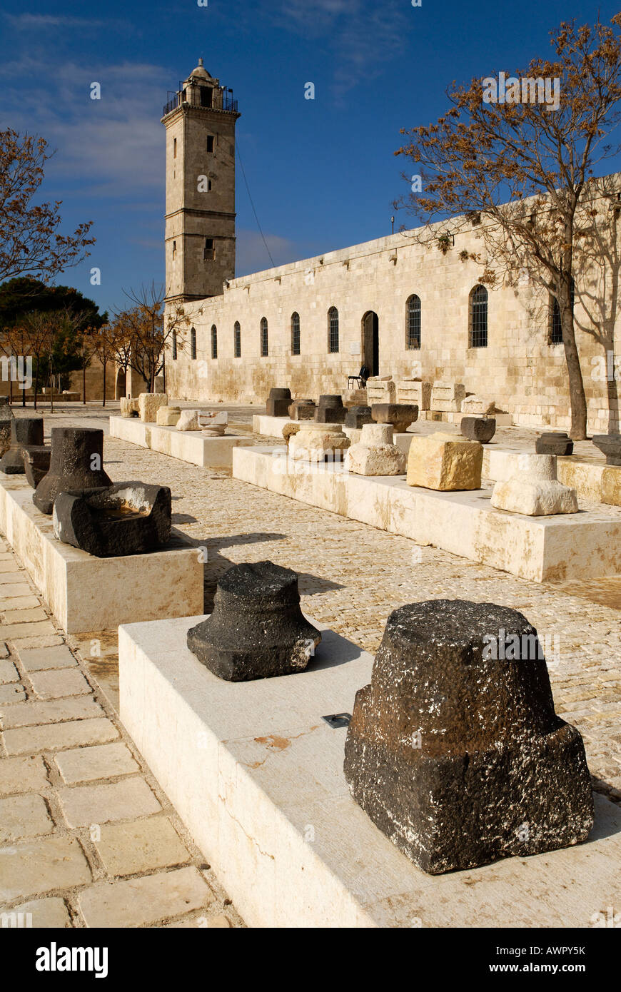 Mosque and museum of the citadelle of Aleppo, Syria Stock Photo - Alamy