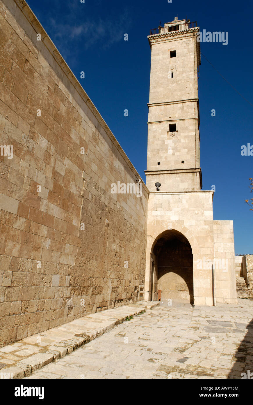 Mosque and museum of the citadelle of Aleppo, Syria Stock Photo - Alamy