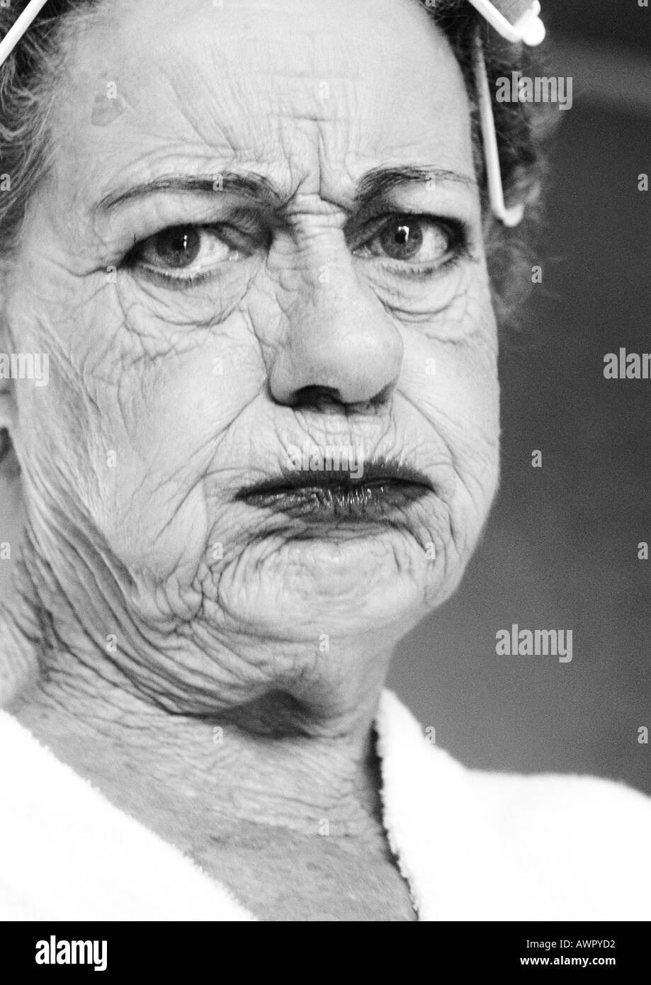 Woman pouting b&w hi-res stock photography and images - Alamy
