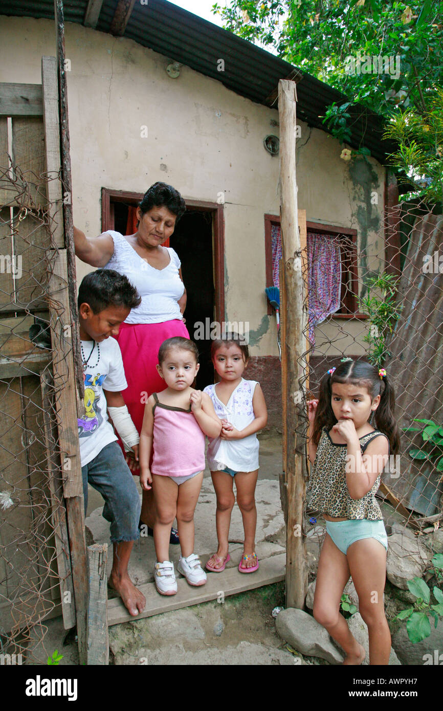 HONDURAS Family of the slum barrio of Chamelecon San Pedro Sula ...