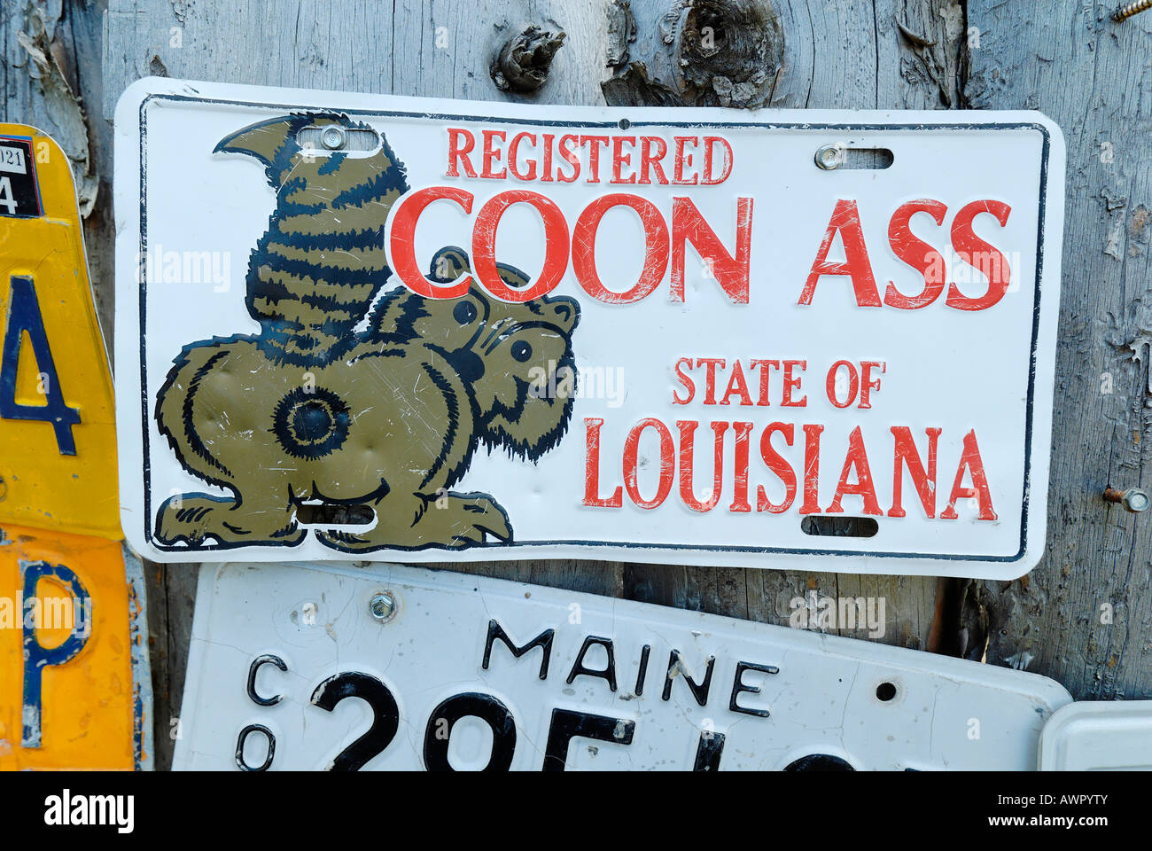 Coon Ass sign, Louisiana, USA Stock Photo - Alamy