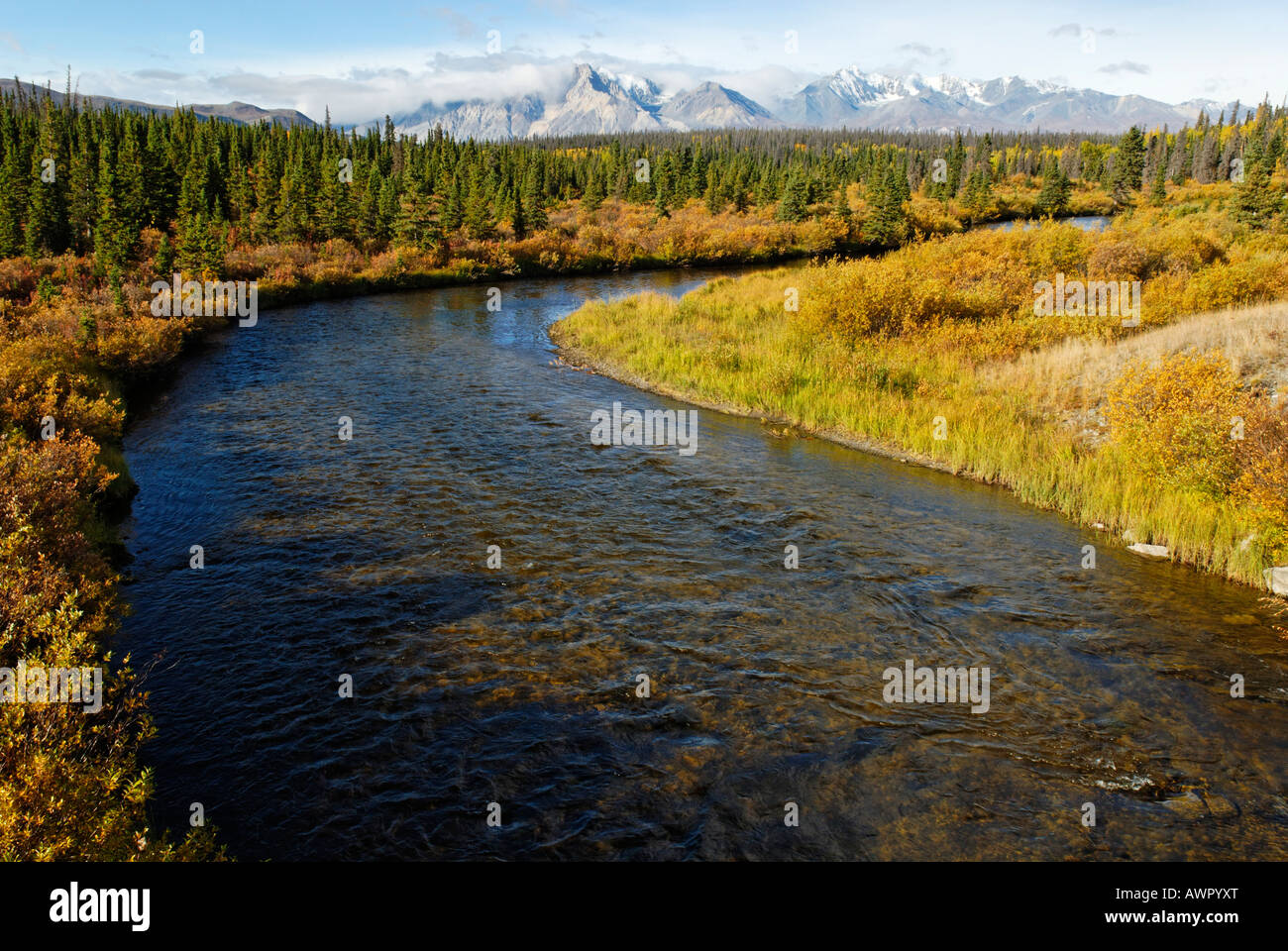 Jarvis River, Kluane National Park, Yukon Territory, Canada Stock Photo ...