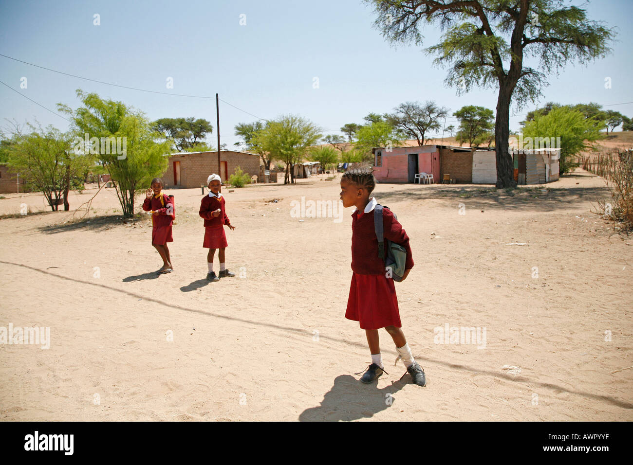 Namibia - achildren walking to school Stock Photo - Alamy