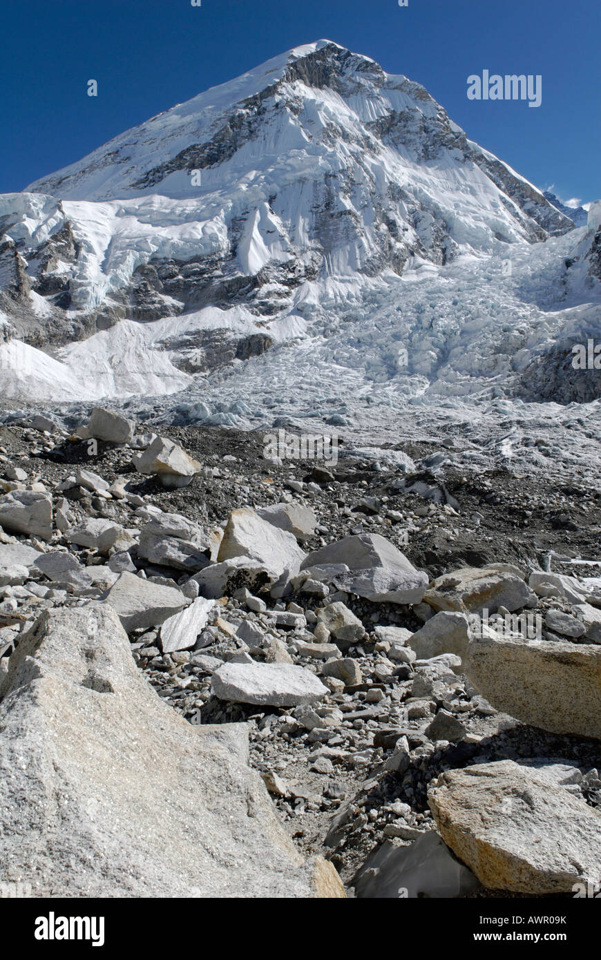 View From Everest Base Camp Over Khumbu Glacier Towards Khumbu Icefall Khumbu Himal Sagarmatha
