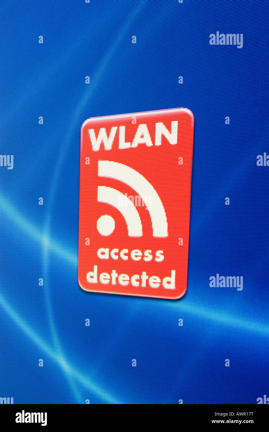 Screenshot, Computer Warning, Wlan access detected Stock Photo - Alamy