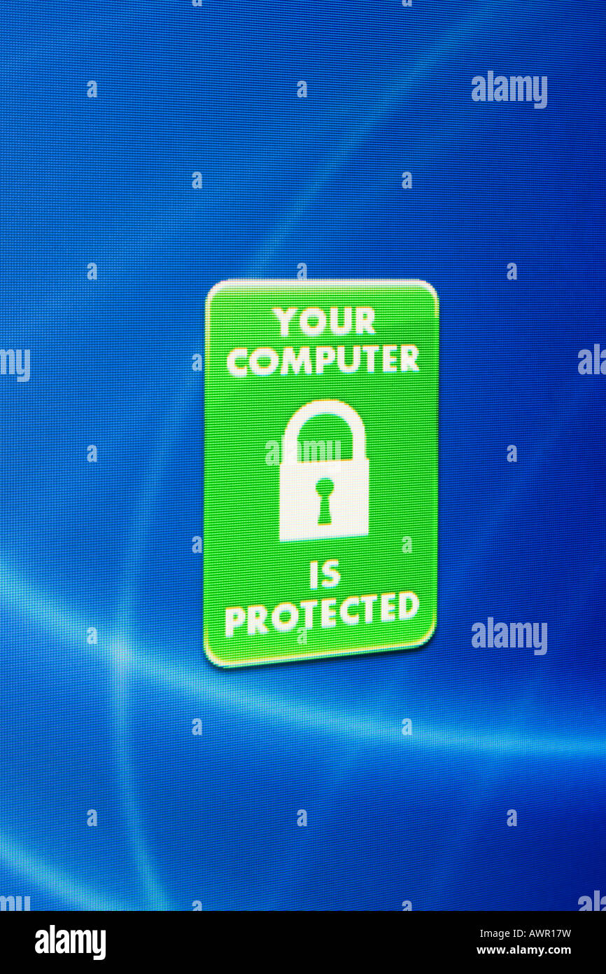 Screenshot, Computer Warning, Your Computer is protected Stock Photo ...