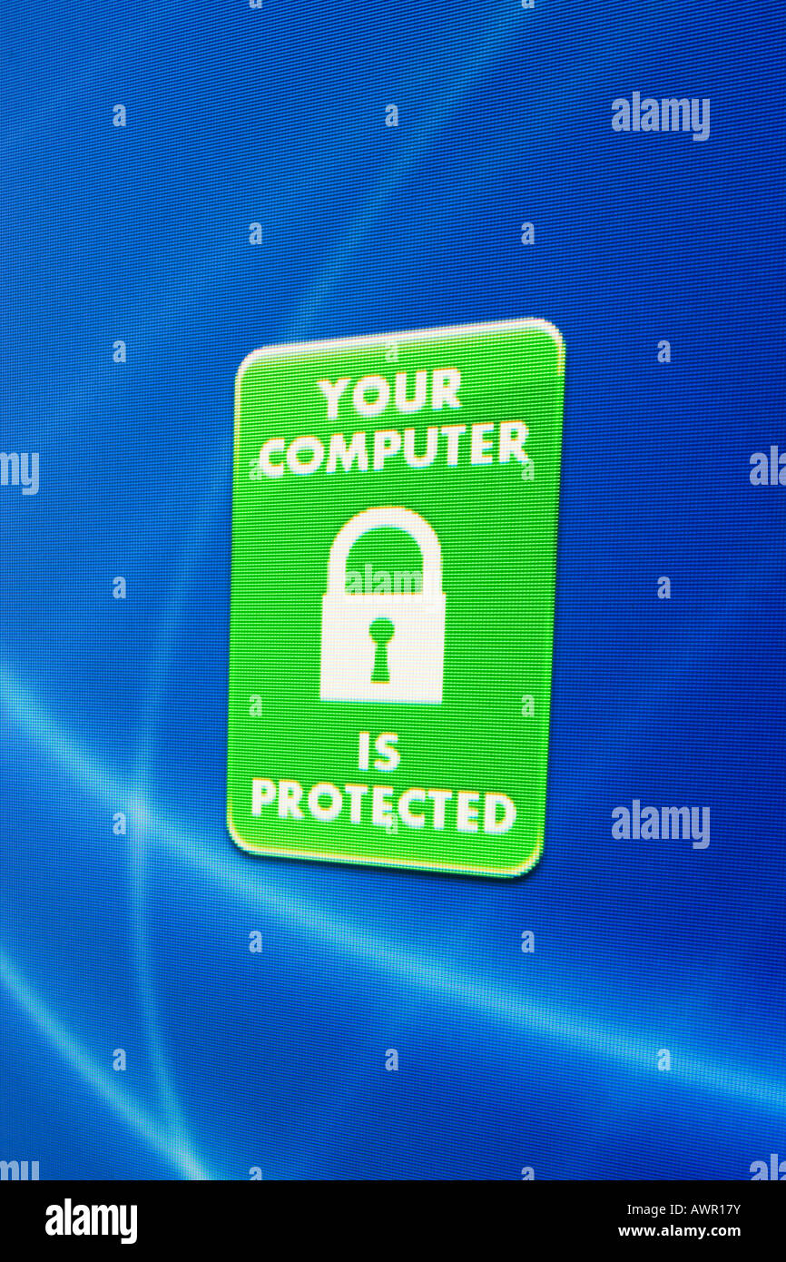 Screenshot, Computer Warning, Your Computer is protected Stock Photo ...