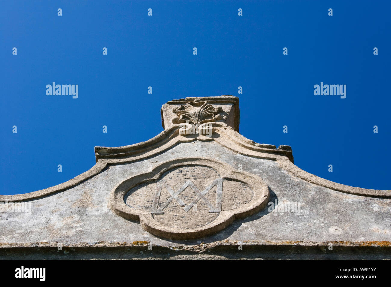 Historic gable on an old country house, Lagos, Algarve, Portugal ...