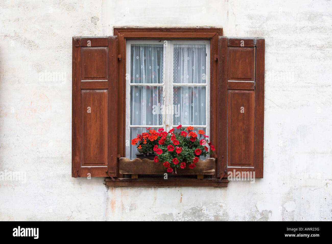 Historic window, Lower Engadin, Switzerland, Europe Stock Photo - Alamy