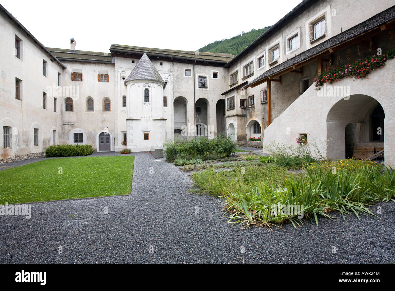 Courtyard, Convent of Saint John (St. Johann), Benedictine monastery ...