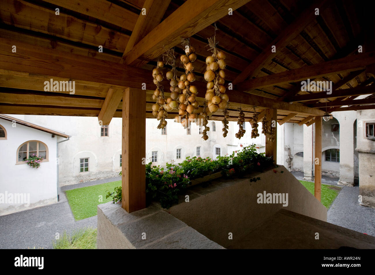 Courtyard, Convent of Saint John (St. Johann), Benedictine monastery ...