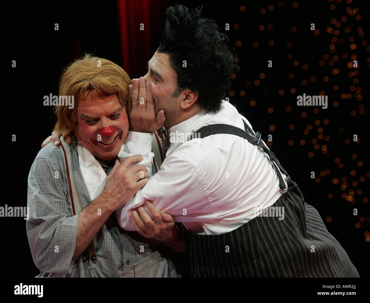 The clowns Enrico Caroli and Angelo Munoz in circus. Stuttgart, Baden ...