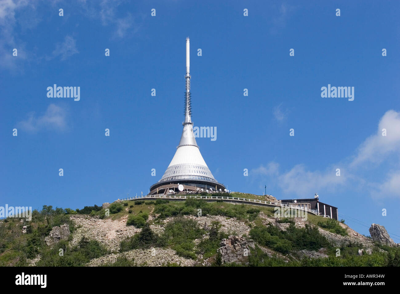 Jested Mountain, 1012 m, television tower and Hotel built by the ...