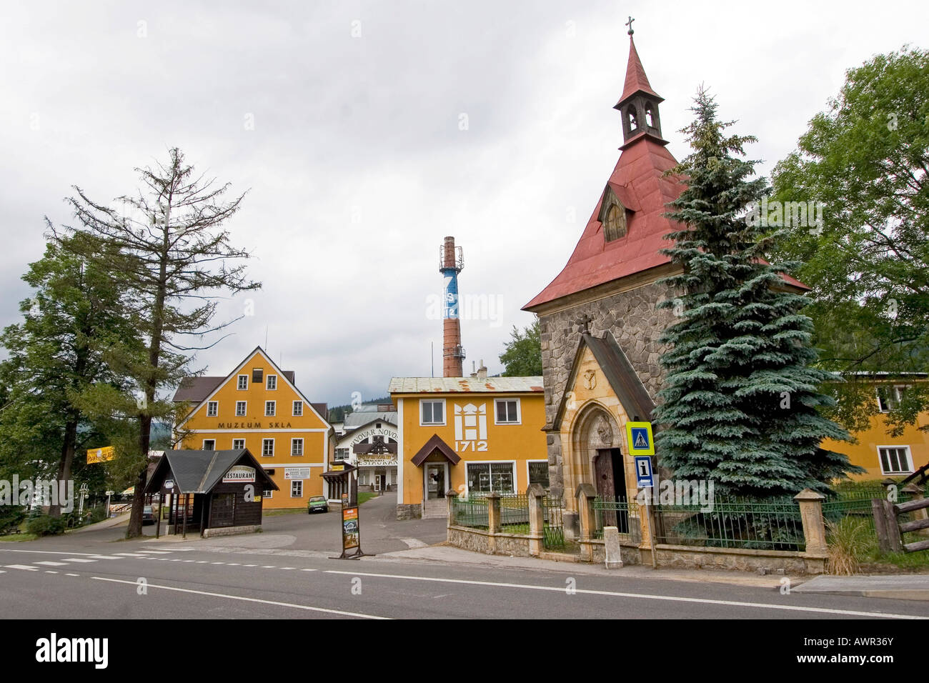 Chapel of the holy Elisabeth, 1902, and glass factory Novosad ...