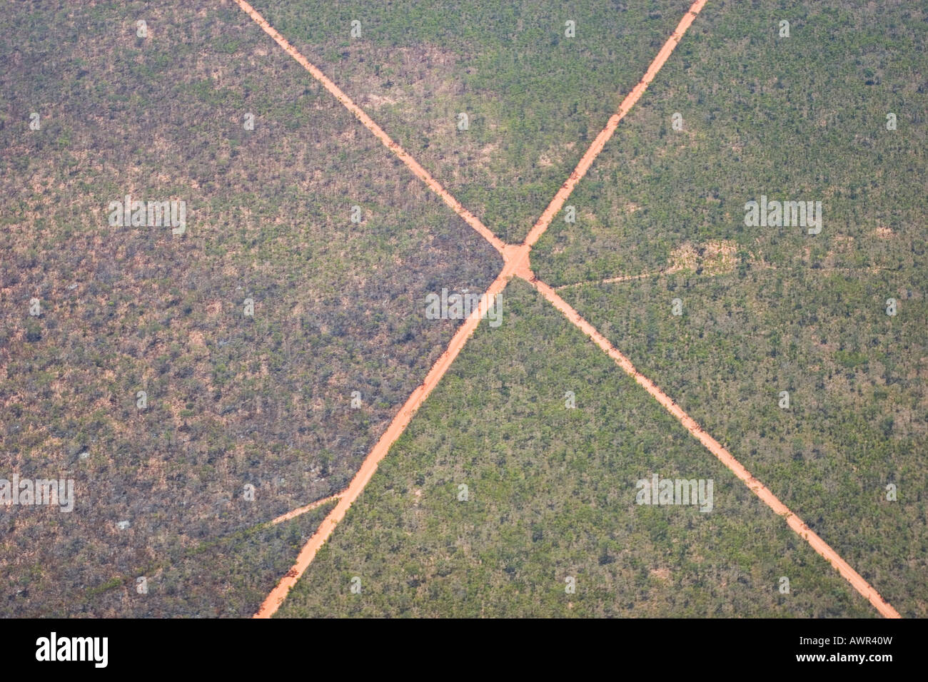 Road crossing, aerial view, Dampier Peninsula, Western Australia, WA ...
