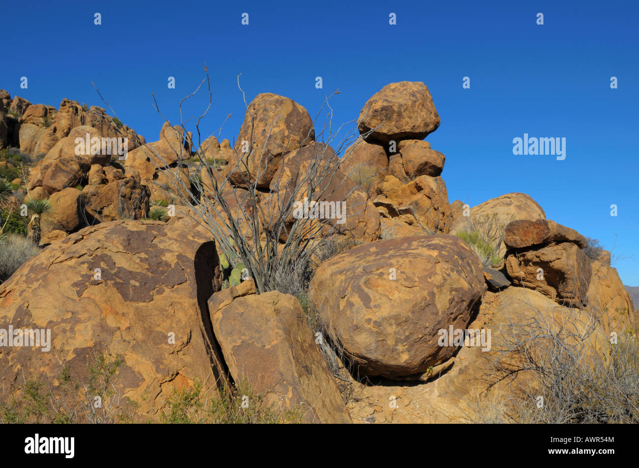 Spheroidal weathering of granite along the Grapevine trail. Big Bend ...