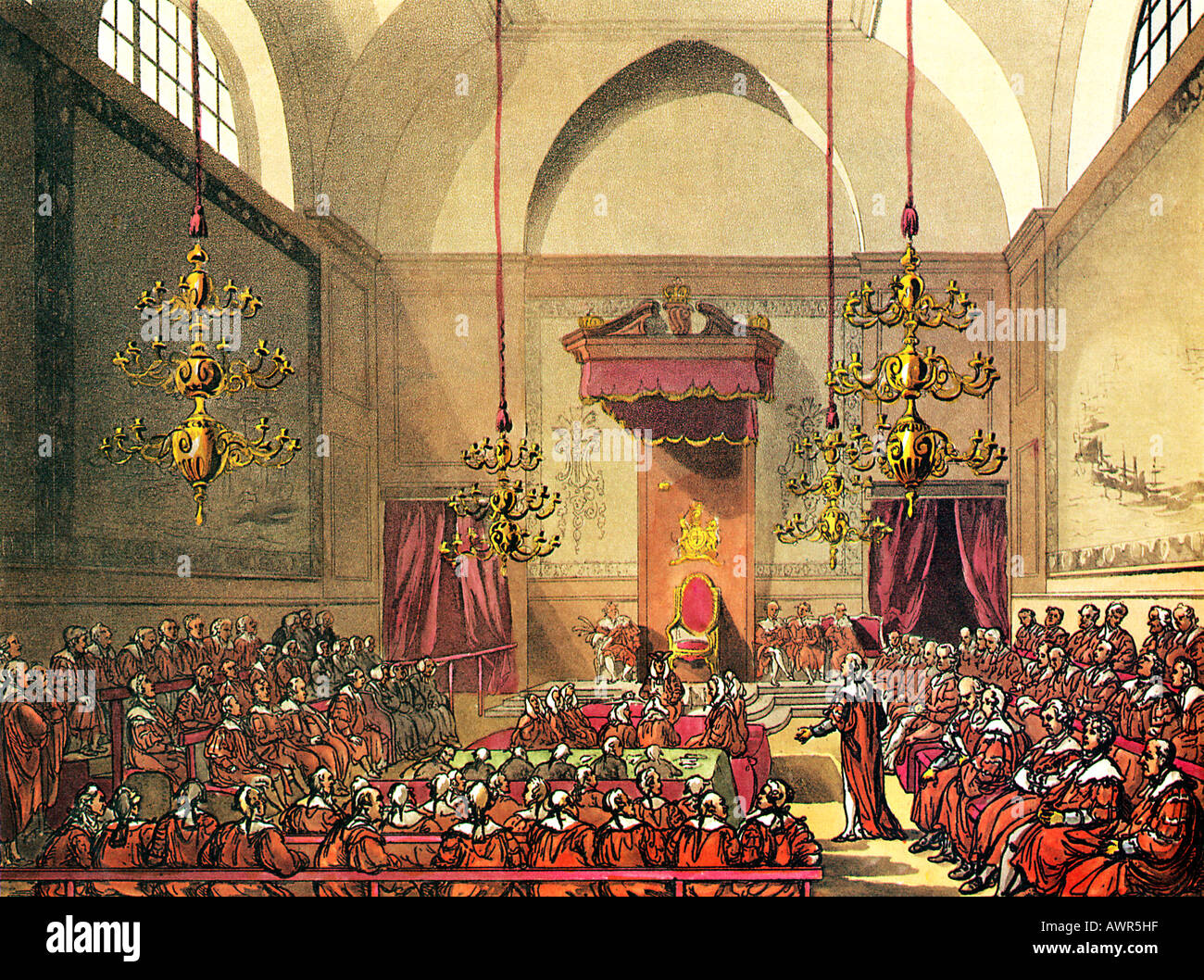 House of Lords 1805 from the Microcosm of London illustrated by ...