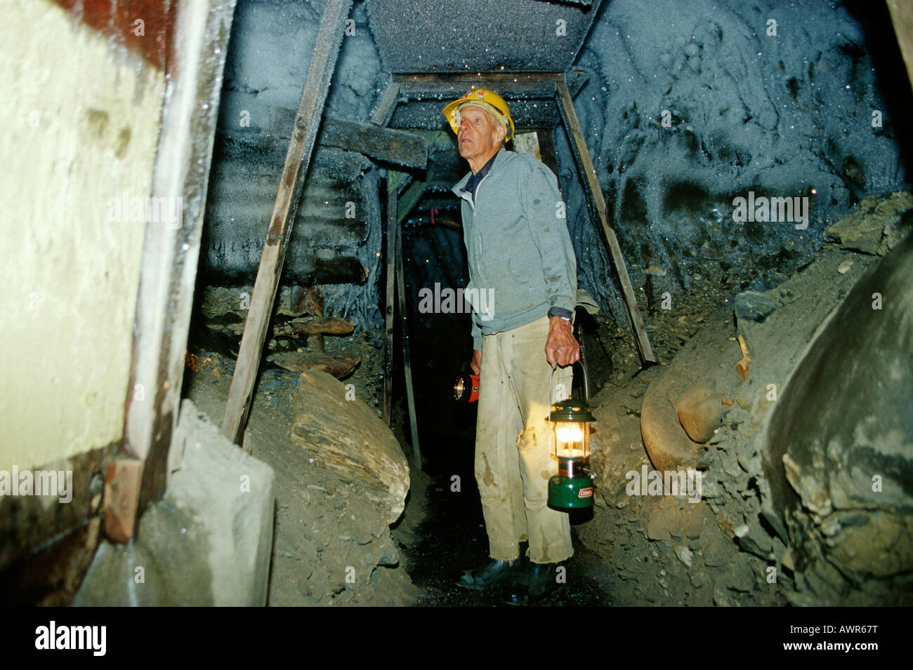 Prospector inside his mine, Brooks Range, Alaska, USA Stock Photo - Alamy