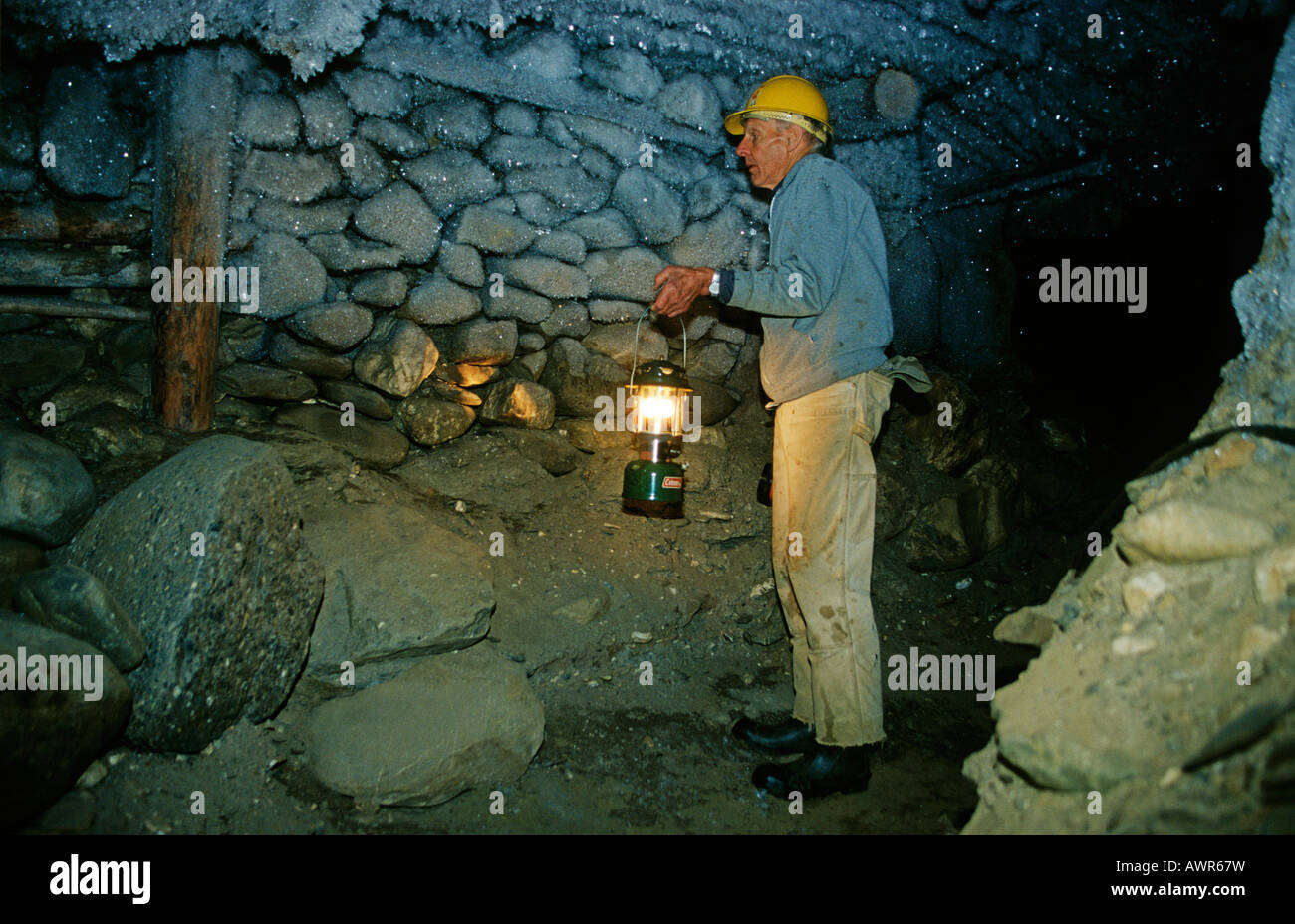 Prospector inside his mine, Brooks Range, Alaska, USA Stock Photo - Alamy