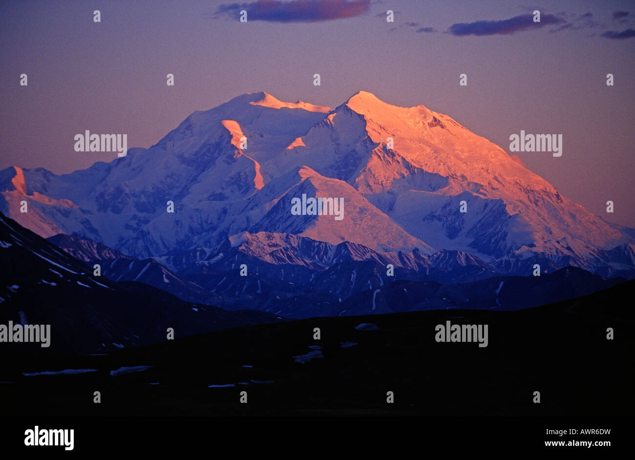 Mt. McKinley at sunset, Denali National Park, Alaska, USA Stock Photo ...