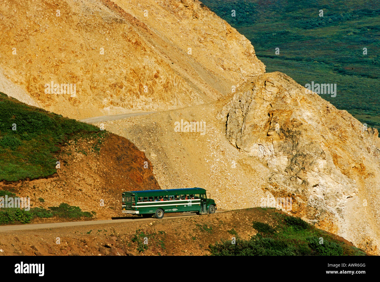 Shuttle bus, Denali National Park, Alaska, USA Stock Photo - Alamy