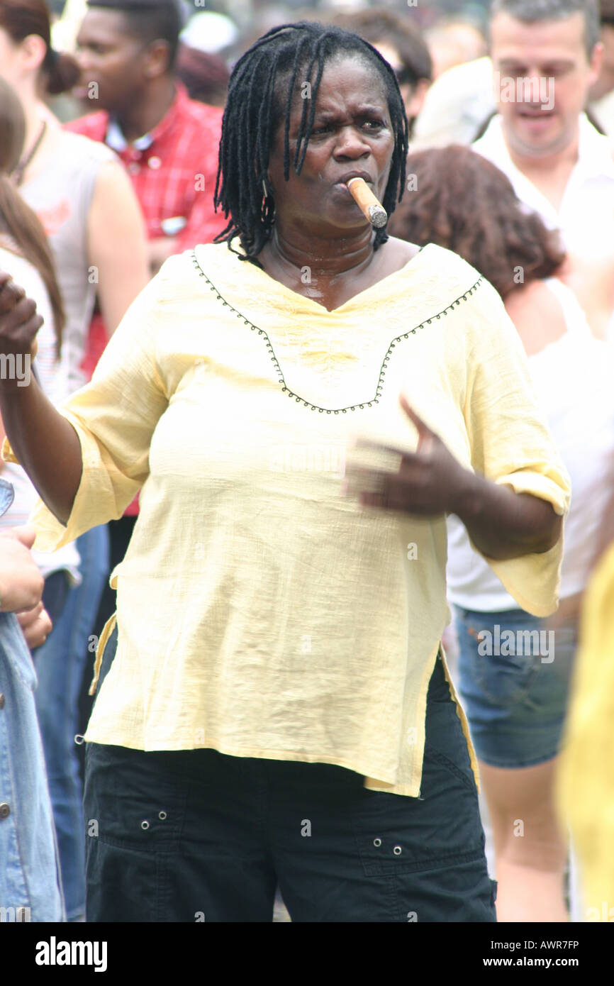 cuban cuba caribbean carnival happy ethnic black female woman smoking ...