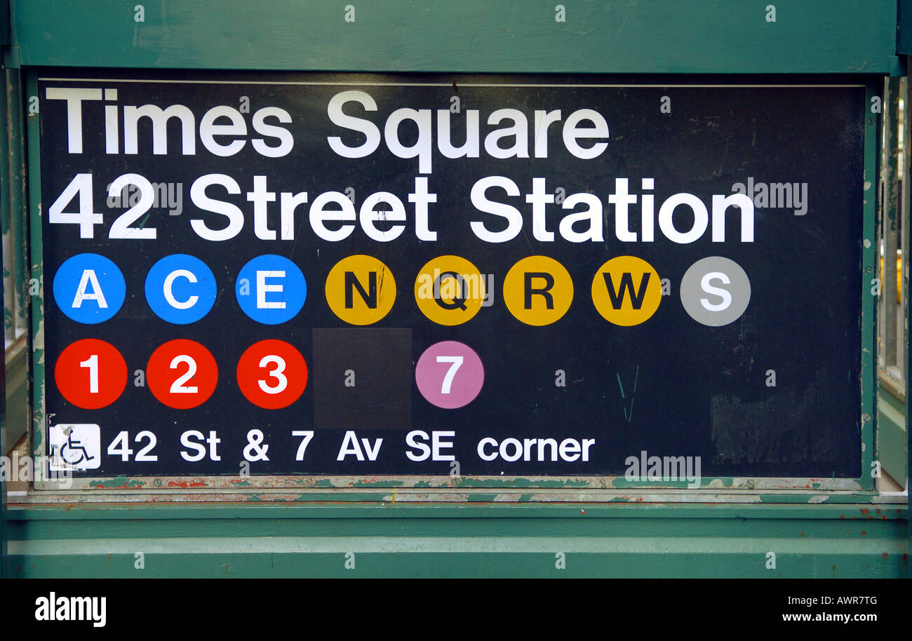 Nyc subway sign times square hi-res stock photography and images - Alamy