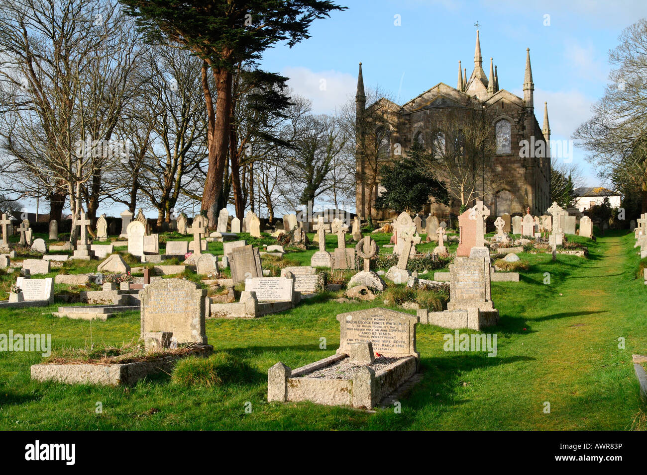 The graveyard and ruins of the Parish Church of The Holy Trinity in St ...