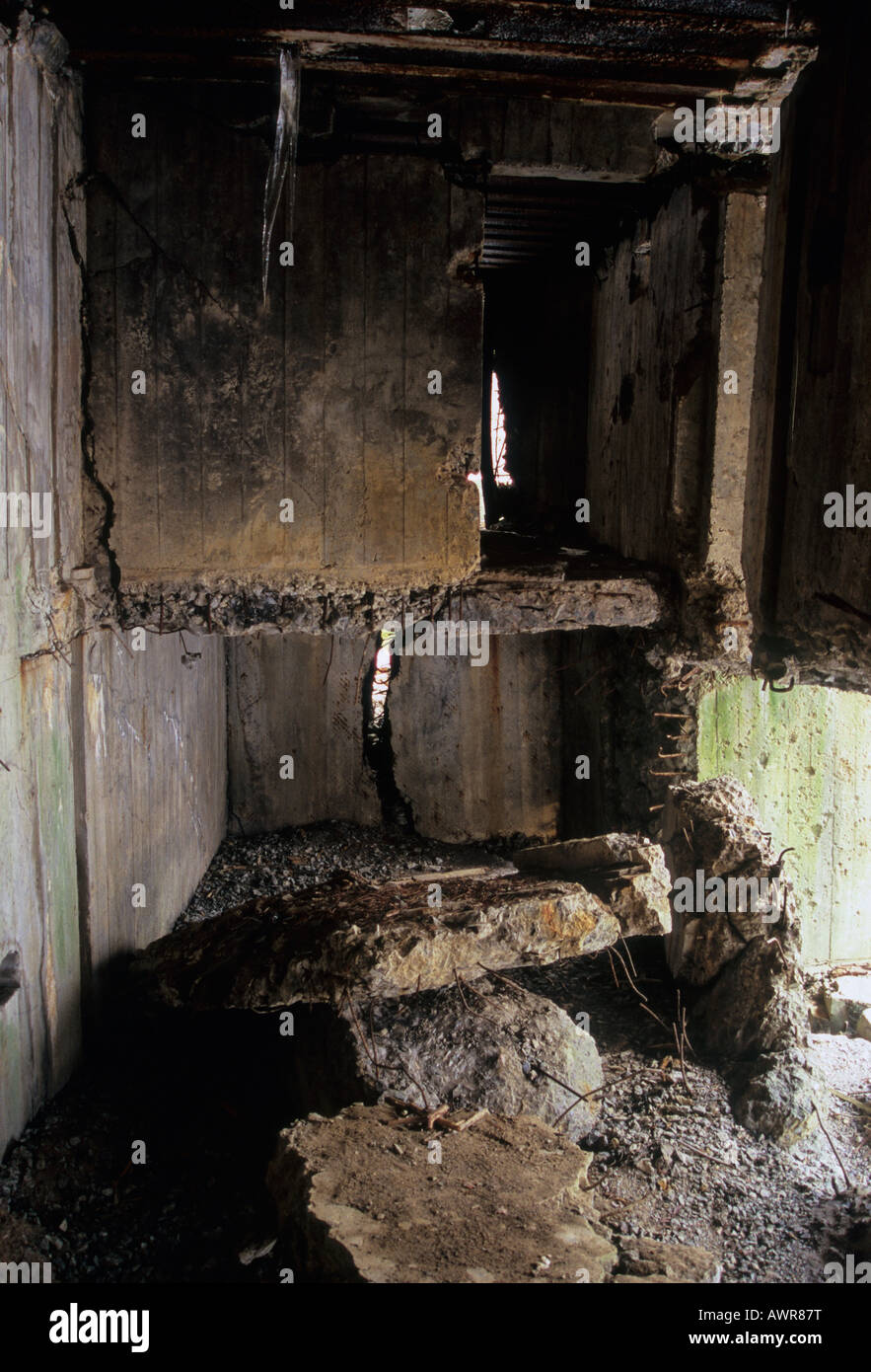 Molotov line , bunker after explosion , East Roztocze Region Eastern ...